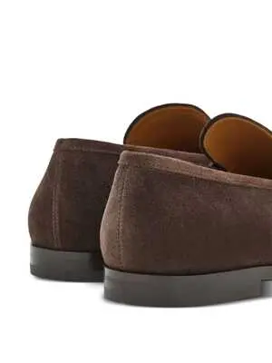 FERRAGAMO Gancini-buckle Leather Loafers - Brown