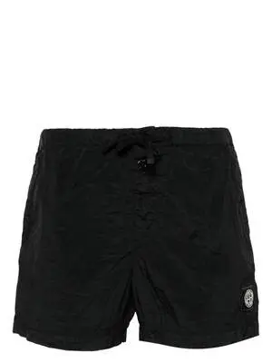 Stone Island Compass-patch Swim Shorts - Black