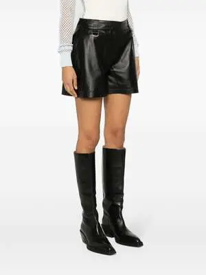 Off-White High-waisted Leather Shorts