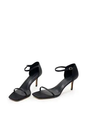 12 STOREEZ Square-toe Satin Sandals