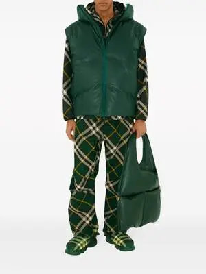 Burberry Check-pattern Zipped Hooded Jacket - Green