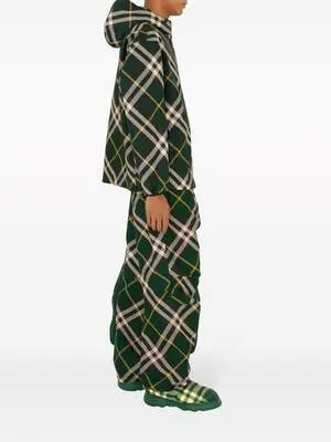 Burberry Check-pattern Zipped Hooded Jacket - Green