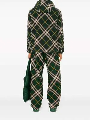 Burberry Check-pattern Zipped Hooded Jacket - Green