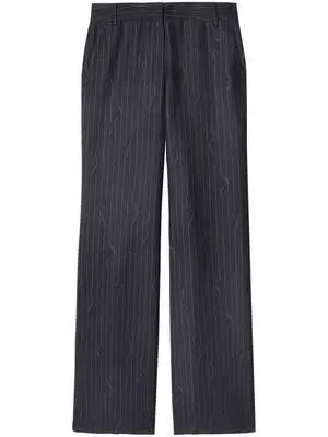 Off-White Pinstriped Virgin Wool-blend Trousers