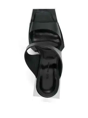 HELIOT EMIL 100mm Square-open Toe Leather Sandals