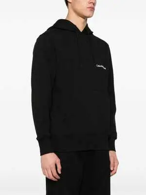 Calvin Klein Logo-print Cotton Hoodie - Black
