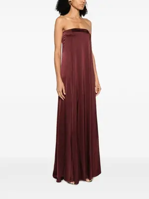 FORTE_FORTE Satin-finish Maxi Dress - Brown
