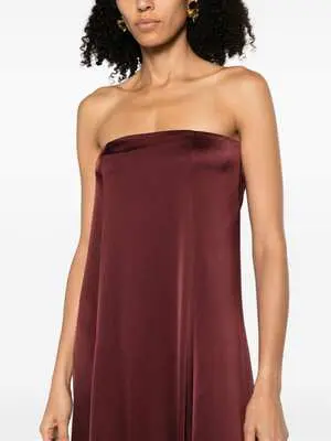 FORTE_FORTE Satin-finish Maxi Dress - Brown