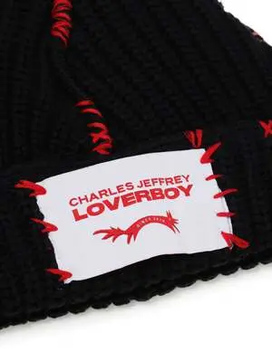 CHARLES JEFFREY Logo-patch Chunky-knit Beanie