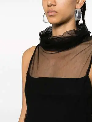 Fabiana Filippi Roll-neck Tulle Top