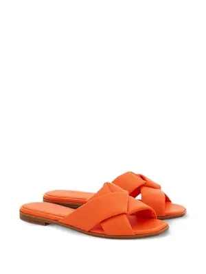 FERRAGAMO Origami Knot-detail Leather Slides