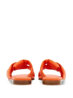 FERRAGAMO Origami Knot-detail Leather Slides