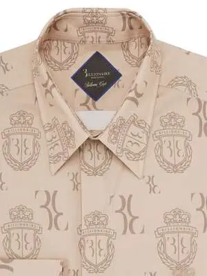 BILLIONAIRE Logo-print Stretch-cotton Shirt - Neutrals