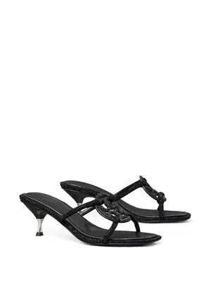 Tory Burch Miller Crystal-embellished Heeled Sandals - Black