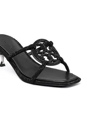 Tory Burch Miller Crystal-embellished Heeled Sandals - Black