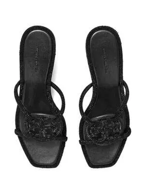 Tory Burch Miller Crystal-embellished Heeled Sandals - Black