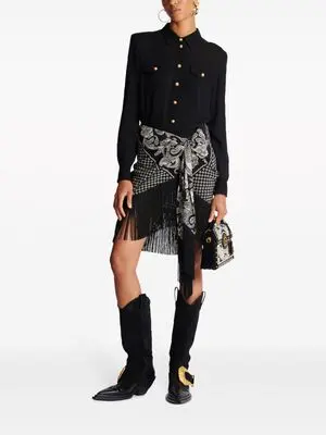 Balmain Fringed Paisley-print Miniskirt