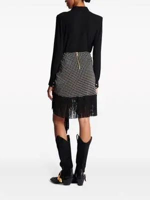 Balmain Fringed Paisley-print Miniskirt