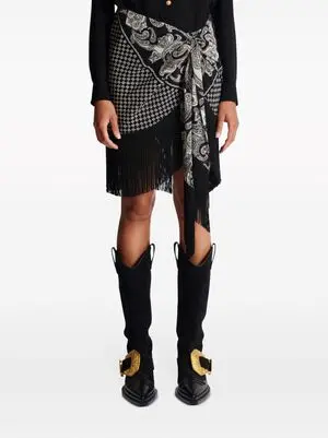 Balmain Fringed Paisley-print Miniskirt