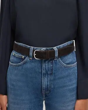 TOTEME Bold Suede Belt - Espresso