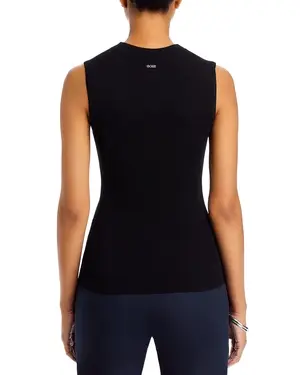 BOSS Feskies Sleeveless Ribbed Top - Black
