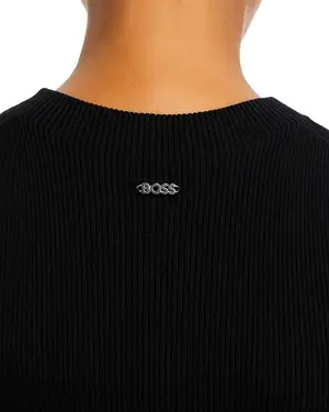 BOSS Feskies Sleeveless Ribbed Top - Black