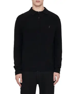 ALLSAINTS Statten Regular Fit Polo Collar Sweater - Black