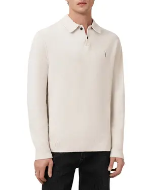 ALLSAINTS Statten Regular Fit Polo Collar Sweater - Cloudy White