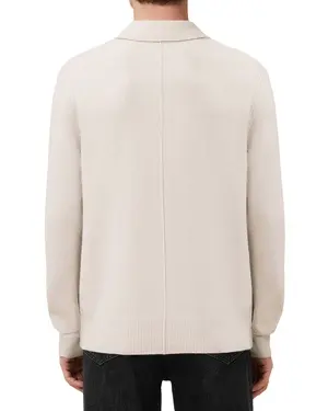 ALLSAINTS Statten Regular Fit Polo Collar Sweater - Cloudy White