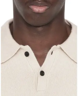 ALLSAINTS Statten Regular Fit Polo Collar Sweater - Cloudy White