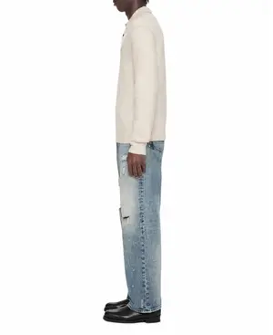 ALLSAINTS Statten Regular Fit Polo Collar Sweater - Cloudy White