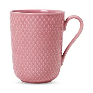 ROSENDAHL Lyngby Porcelain Rhombe Color Mug With Handle - Rose