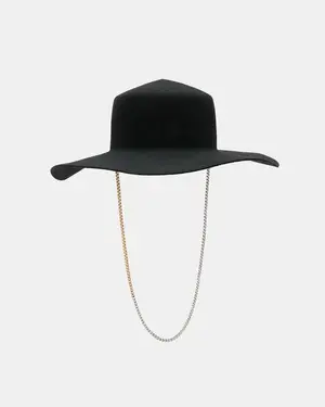 ALLSAINTS Mila Wool Bolero Hat With Chain Strap - Black
