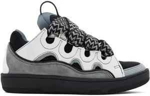 LANVIN Lanvin Gray & Black Curb Sneakers 0018 White/anthracit