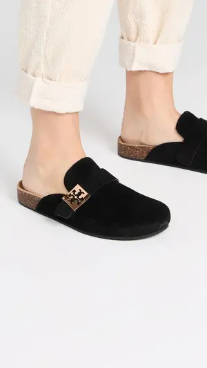 Tory Burch Mellow Mules - Perfect Black/gold