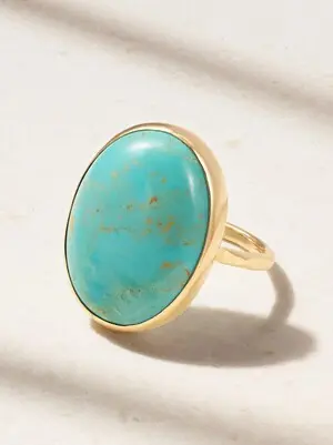 MELISSA JOY MANNING Kingman Turquoise Ring - Gold