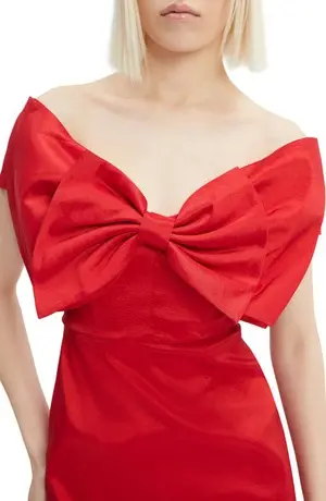 Bardot Bow Off-the-shoulder Mini Dress