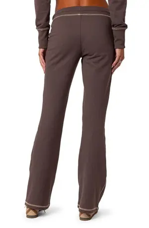 EDIKTED Alexia Low-rise Cotton Sweatpants - Brown