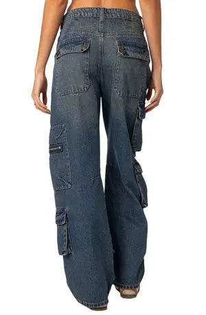 EDIKTED Baggy Boyfriend Cargo Jeans