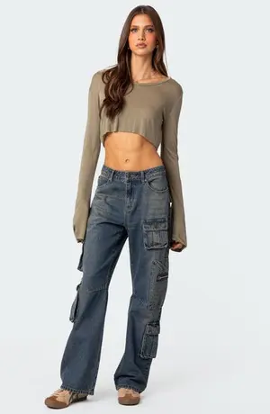 EDIKTED Baggy Boyfriend Cargo Jeans