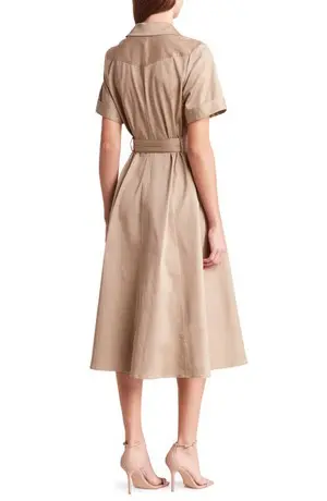 DU PARADIS Belted Cotton Shirtdress