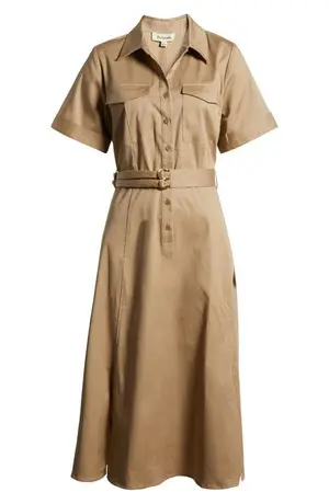 DU PARADIS Belted Cotton Shirtdress
