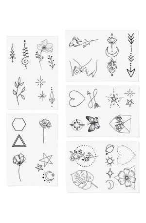 INKED BY DANI Fine Line Temporary Tattoos - Black
