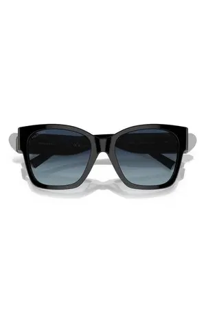 Tiffany & Co. 54mm Gradient Polarized Square Sunglasses - Black