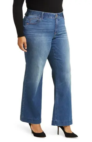 Wit & Wisdom High Waist Wide Leg Jeans - Blue