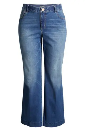 Wit & Wisdom High Waist Wide Leg Jeans - Blue