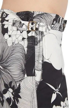 TOM FORD Monochromatic Floral Compact Poplin Swim Trunks