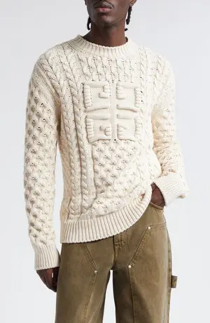 Givenchy 4g Cable Stitch Sweater Cream