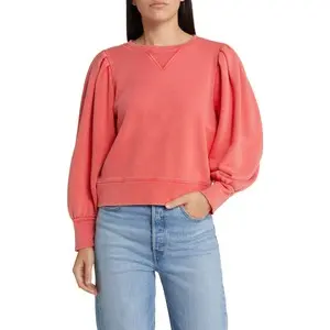 Rails Balloon Sleeve Cotton Sweatshirt - Cherry