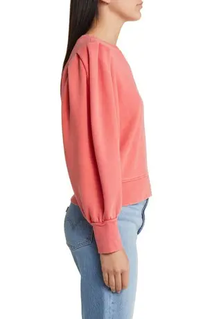 Rails Balloon Sleeve Cotton Sweatshirt - Cherry
